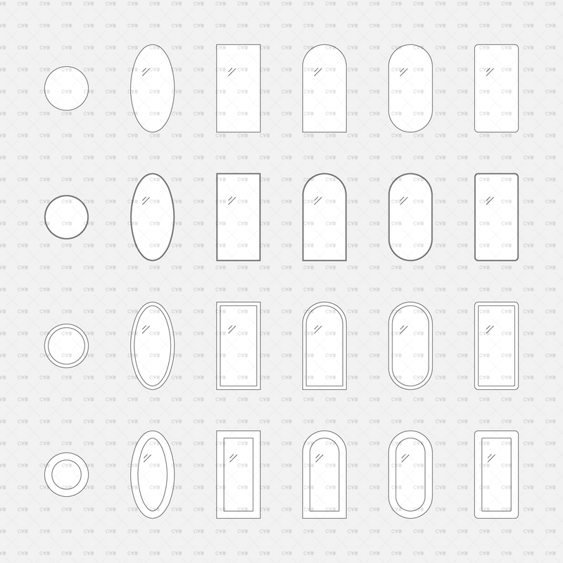Download Wall Mirrors | DYNAMIC CAD BLOCKS | CADasBuilt – cadasbuilt