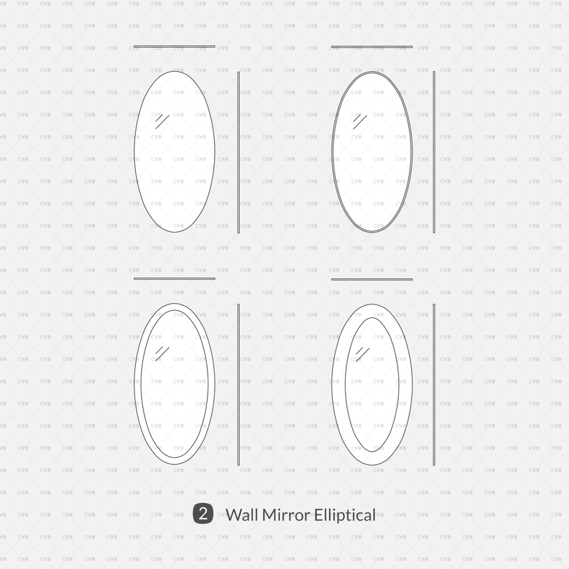 Download Wall Mirrors | DYNAMIC CAD BLOCKS | CADasBuilt – cadasbuilt