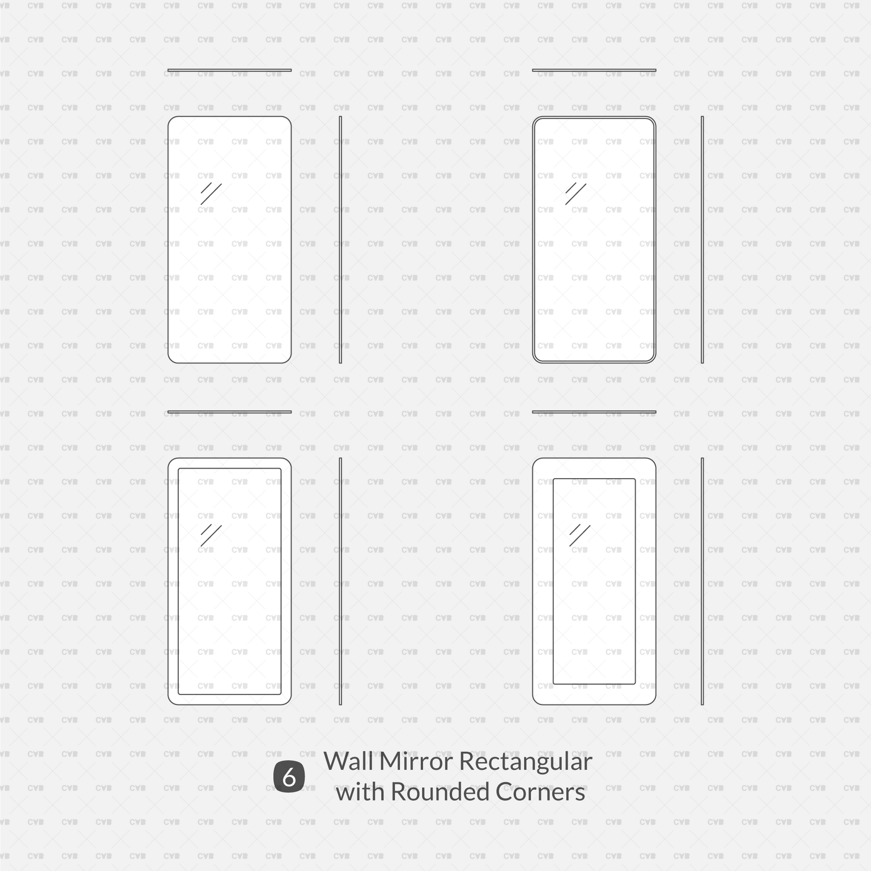 Download Wall Mirrors | DYNAMIC CAD BLOCKS | CADasBuilt – cadasbuilt