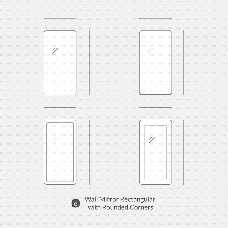 Download Wall Mirrors | DYNAMIC CAD BLOCKS | CADasBuilt – cadasbuilt