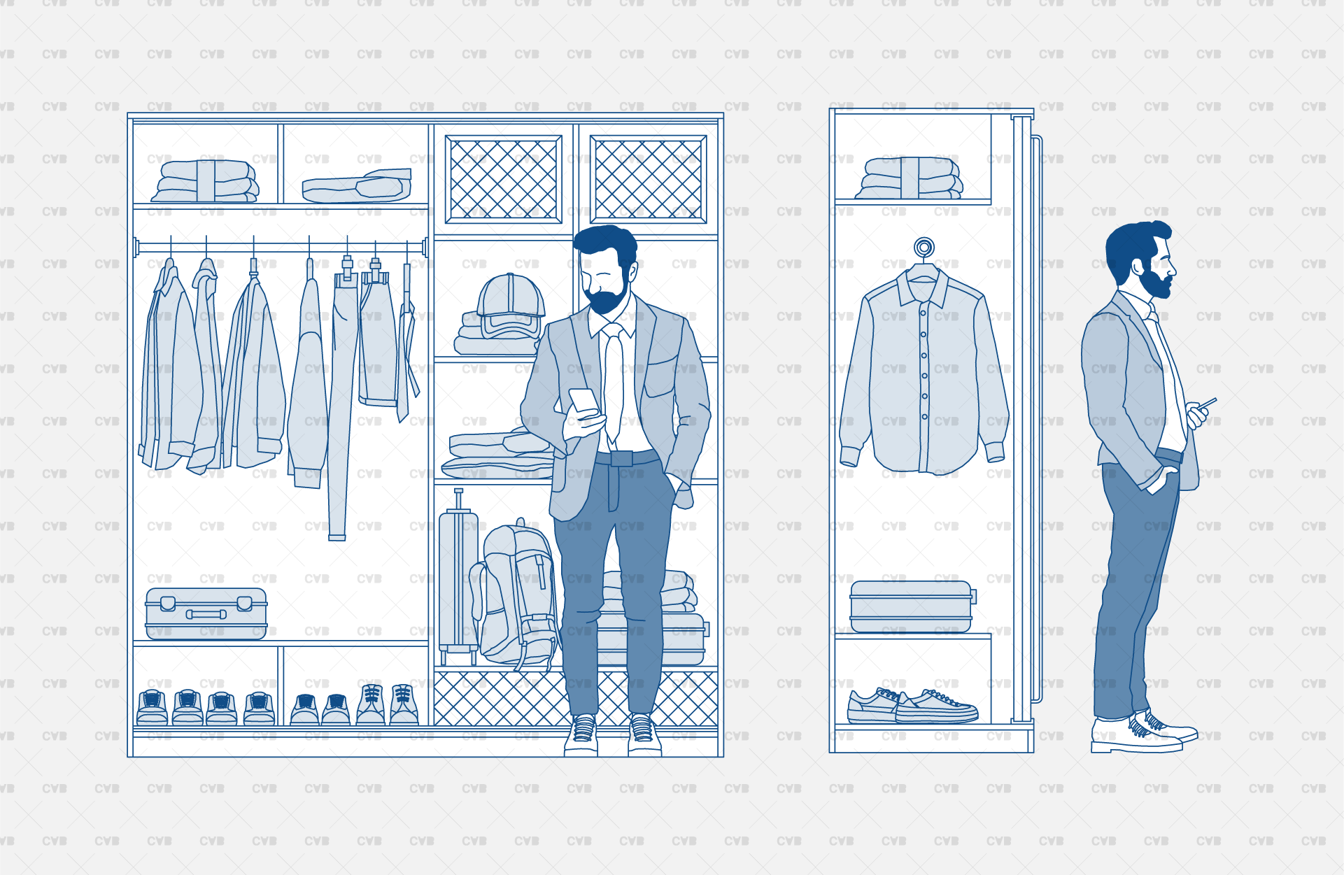 Download Dynamic CAD Blocks and Vector Wardrobe Objects - His (Men ...
