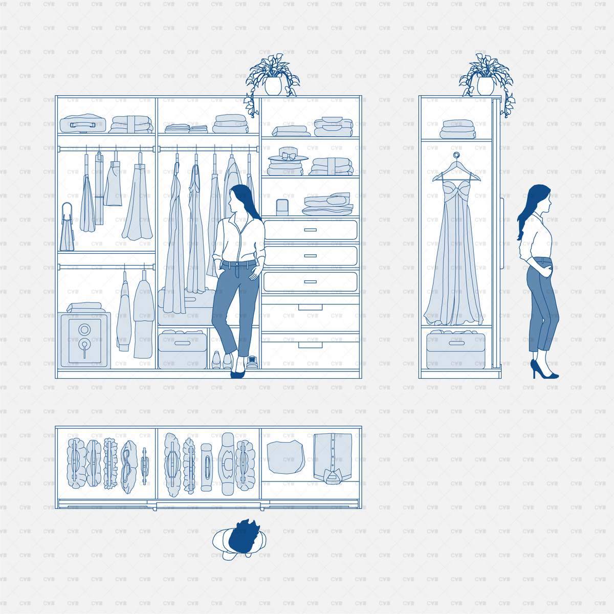 Download Dynamic CAD Blocks and Vector Wardrobe Objects - Hers (Women ...