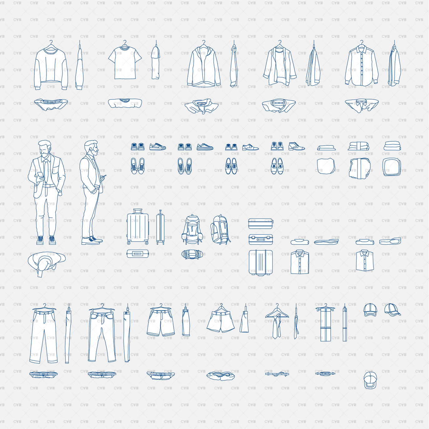 Download Dynamic CAD Blocks and Vector Wardrobe Objects - His (Men ...