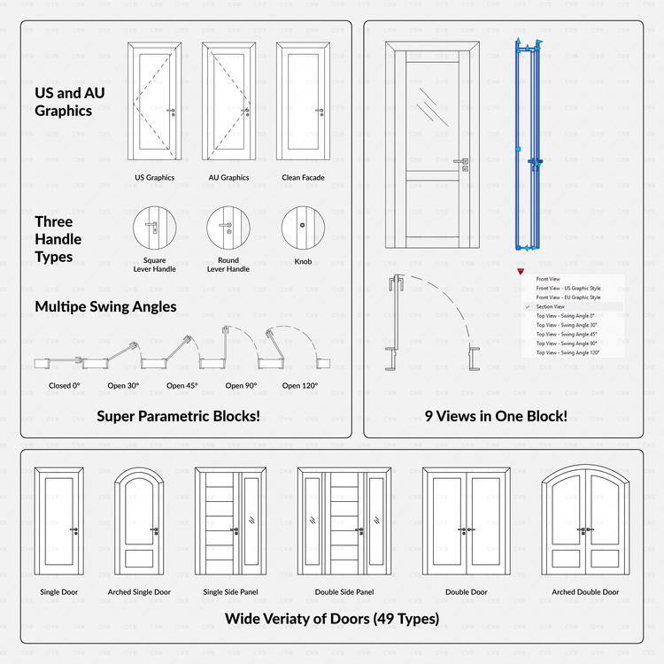 Door & Window CAD Blocks DWG for AutoCAD | CADasBuilt – cadasbuilt