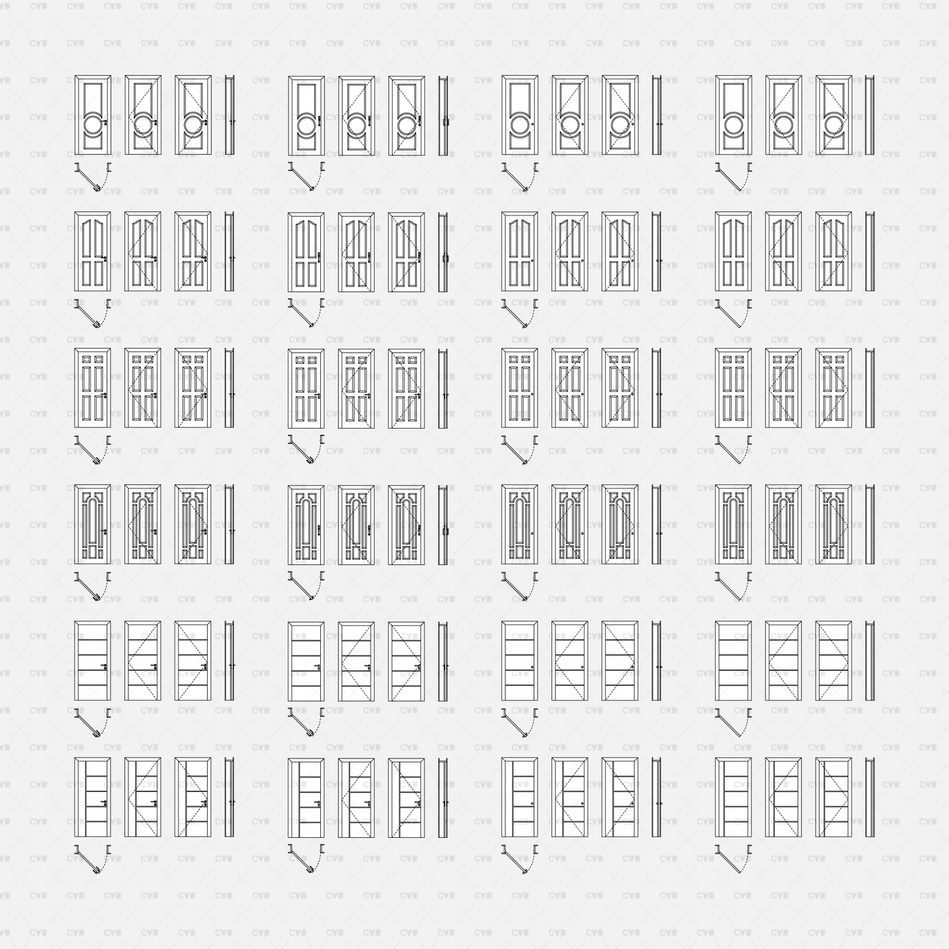 Download CAD Dynamic Blocks Doors Pack | CADasBuilt – cadasbuilt
