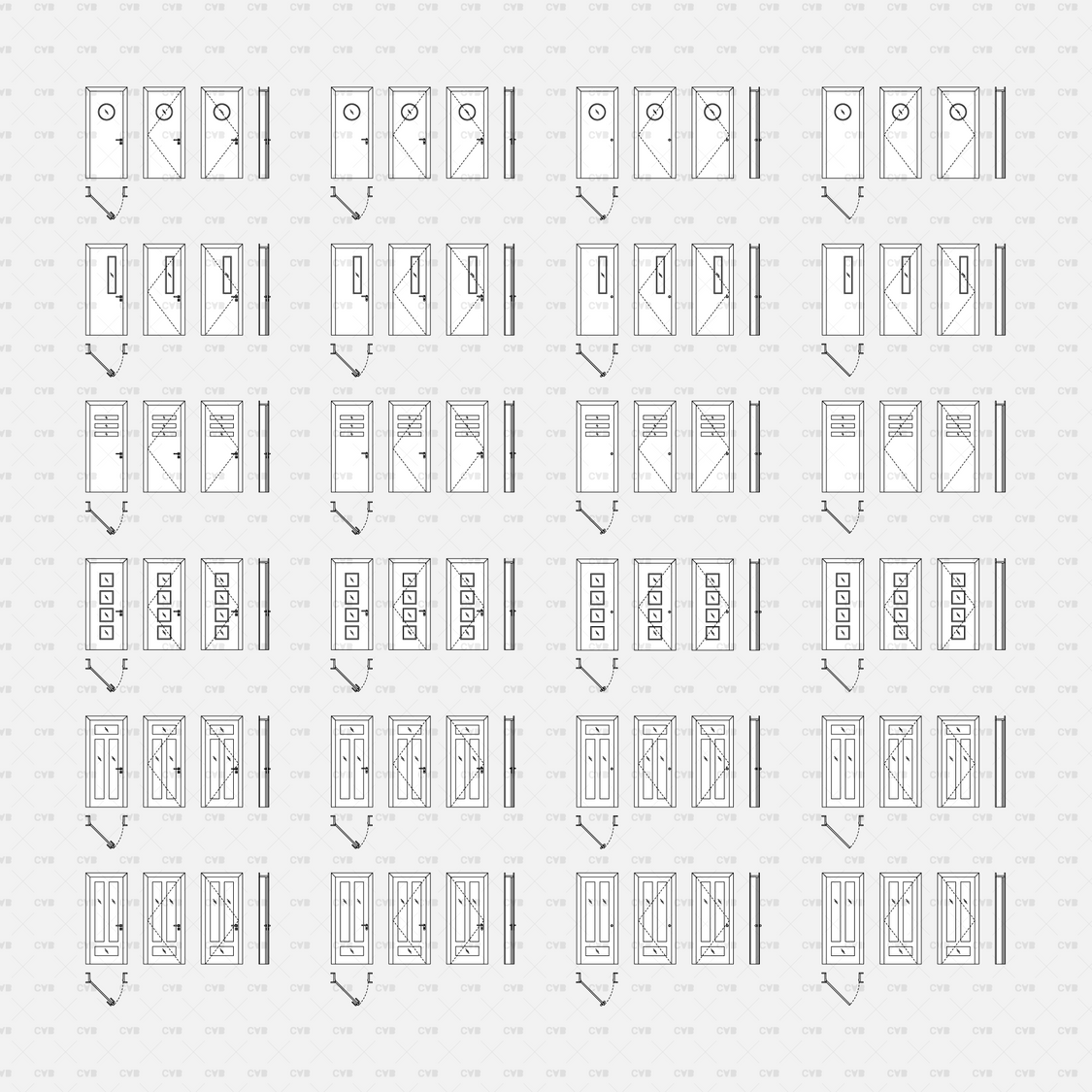 Download CAD Dynamic Blocks Doors Pack | CADasBuilt – cadasbuilt