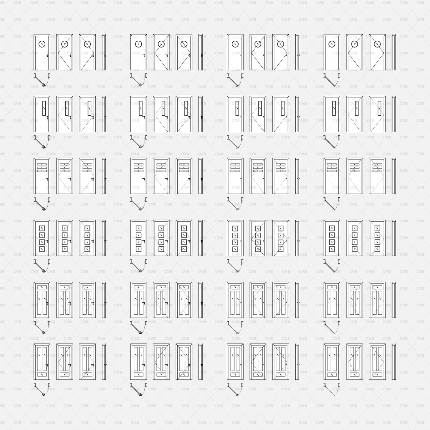 Download CAD Dynamic Blocks Doors Pack | CADasBuilt – cadasbuilt
