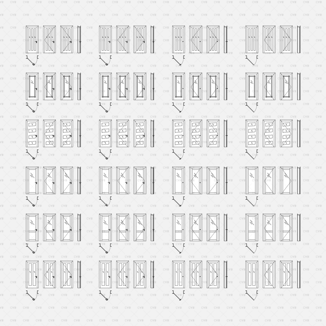 Download CAD Dynamic Blocks Doors Pack | CADasBuilt – cadasbuilt