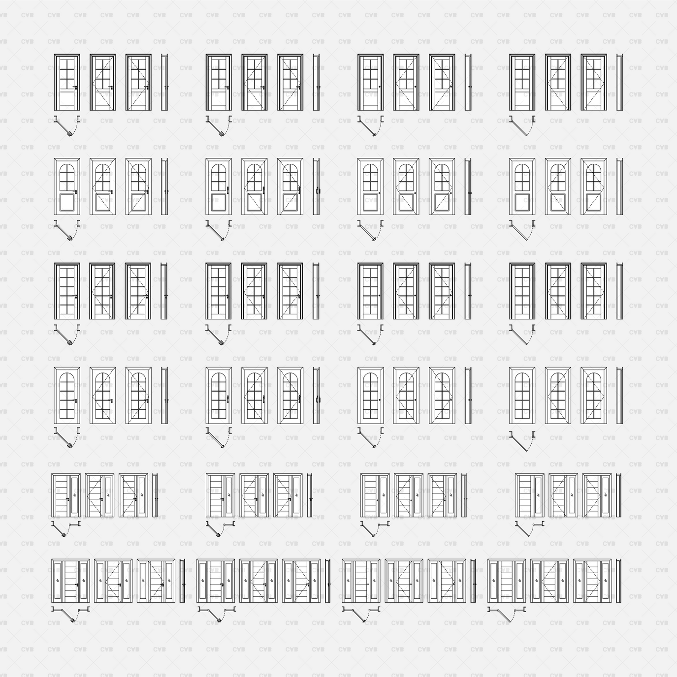 Download CAD Dynamic Blocks Doors Pack | CADasBuilt – cadasbuilt