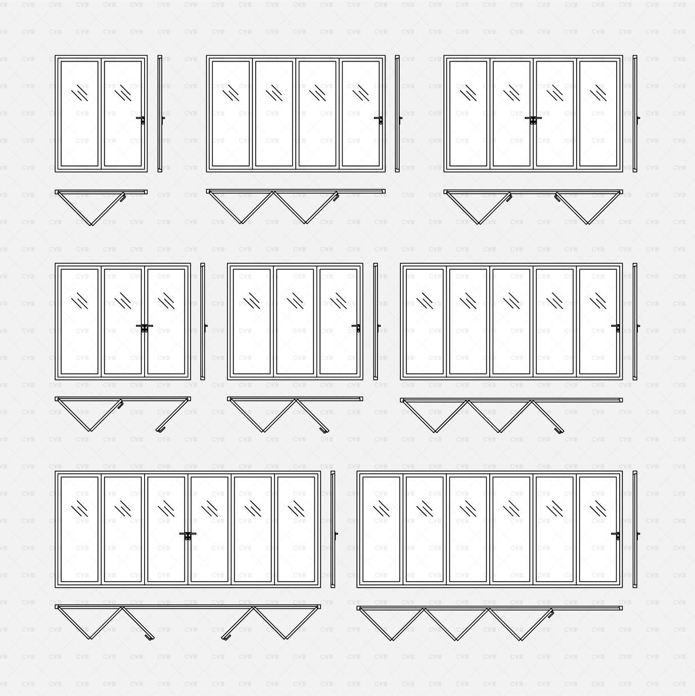 Download CAD Dynamic Blocks Bi-fold Doors (Aluminum) | CADasBuilt ...