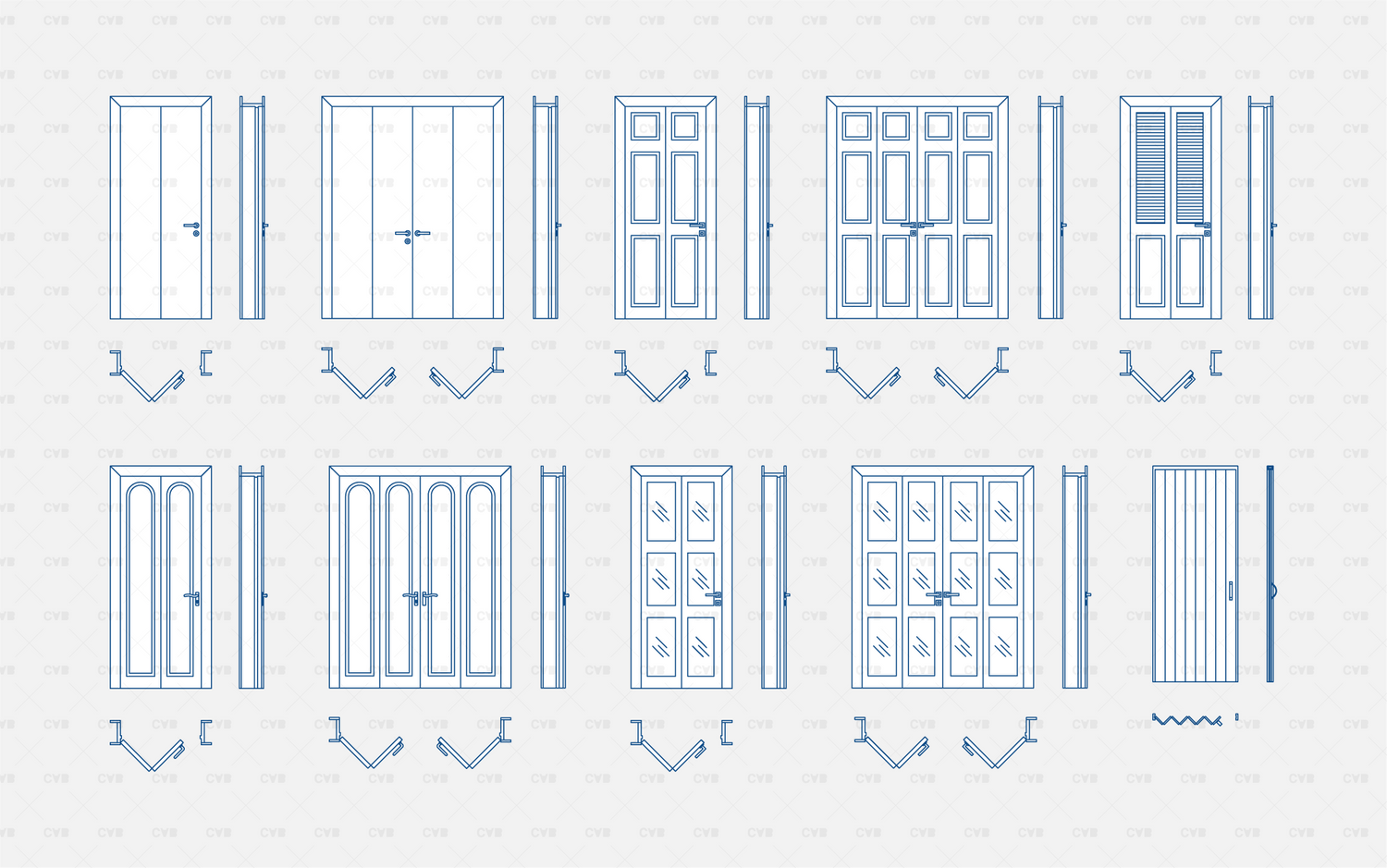 Download CAD Dynamic Blocks Bi-fold Doors (Wooden) | CADasBuilt ...