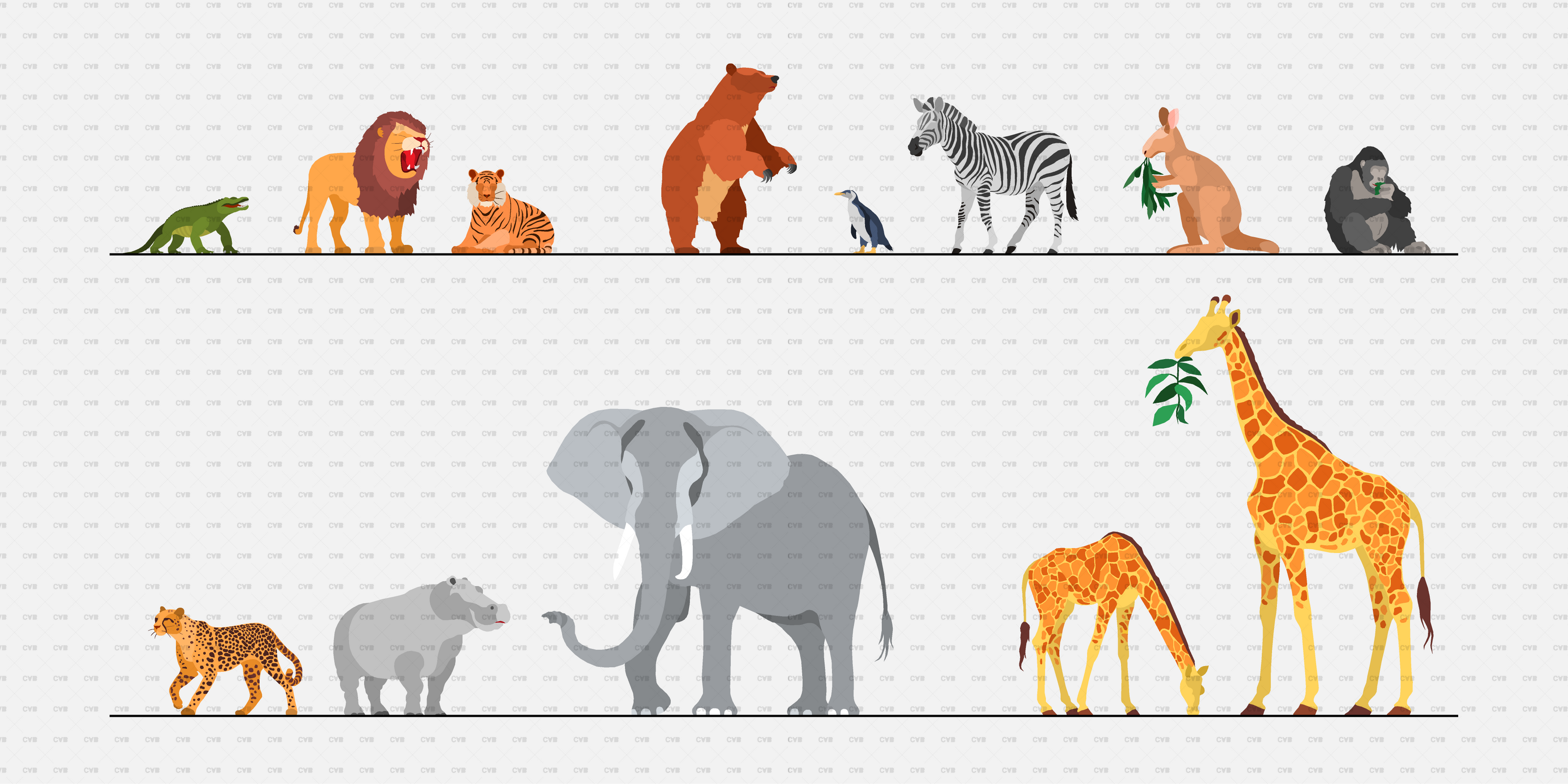 Download 13 Zoo Animals | DYNAMIC CAD BLOCKS | CADasBuilt – cadasbuilt