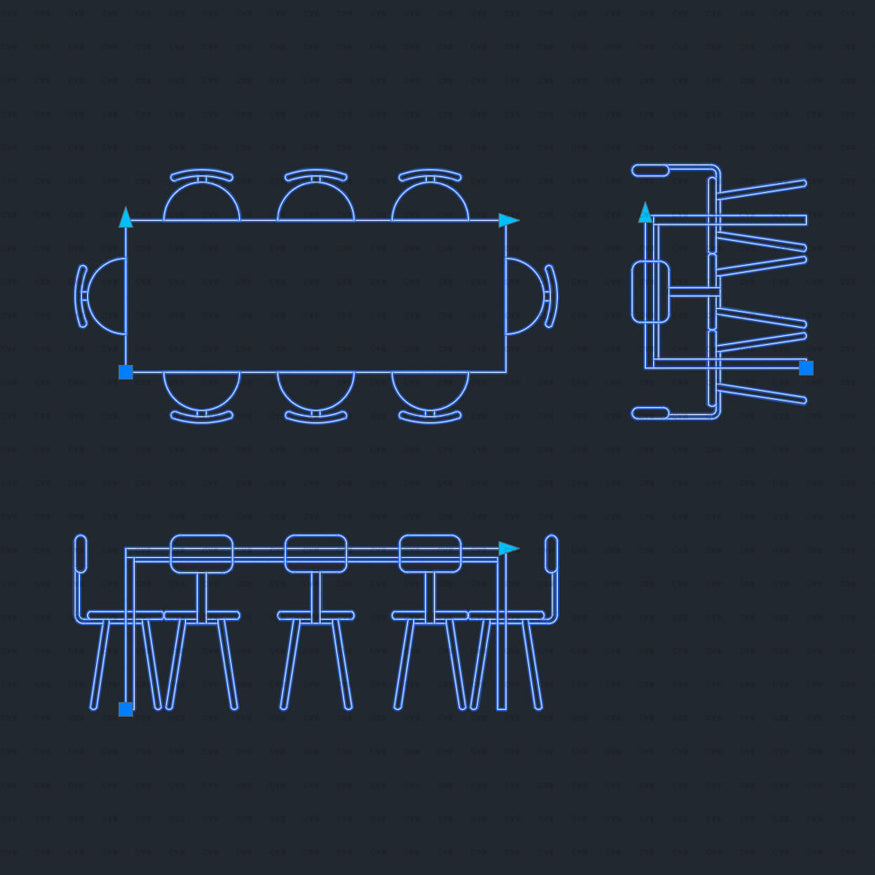 Download DYNAMIC CAD BLOCKS Dining Tables | CADasBuilt – cadasbuilt