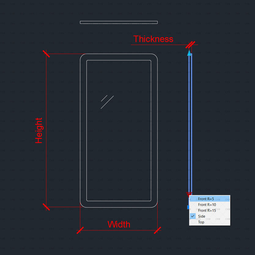 Download Wall Mirrors | DYNAMIC CAD BLOCKS | CADasBuilt – cadasbuilt