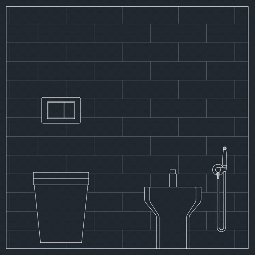 Bidet & Toilet CAD Blocks - Dynamic DWG + SVG – cadasbuilt