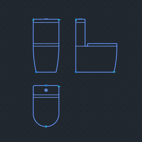 Bidet & Toilet CAD Blocks - Dynamic DWG + SVG – cadasbuilt