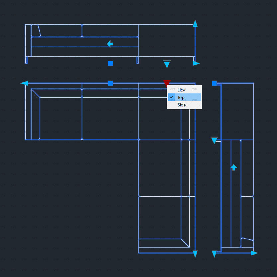 Download CAD Dynamic Blocks and Vector Modular Sofa | CADasBuilt ...